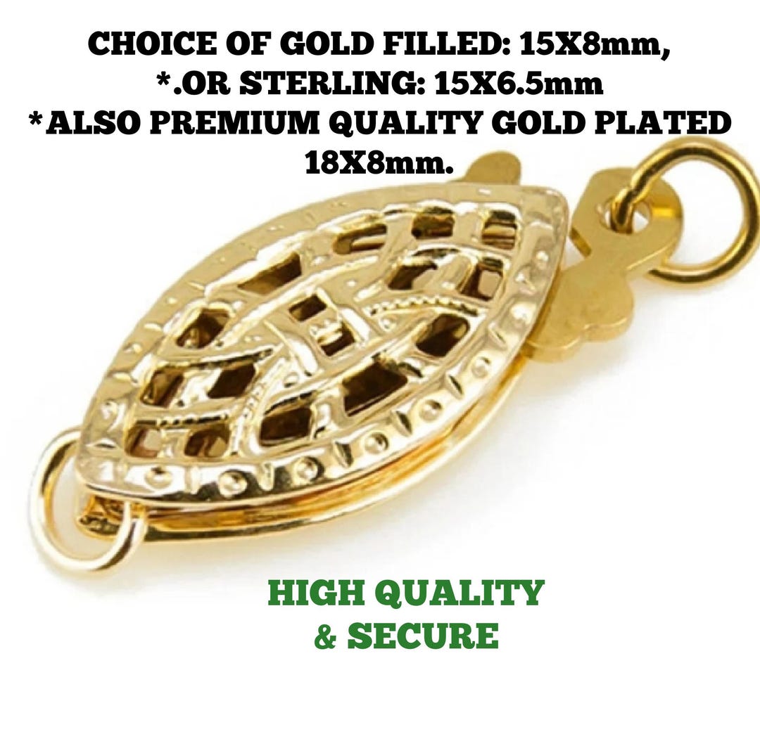 Clasp 14k Gold Filled Sterling Fishhook Filigree Closure Necklace Loc ...