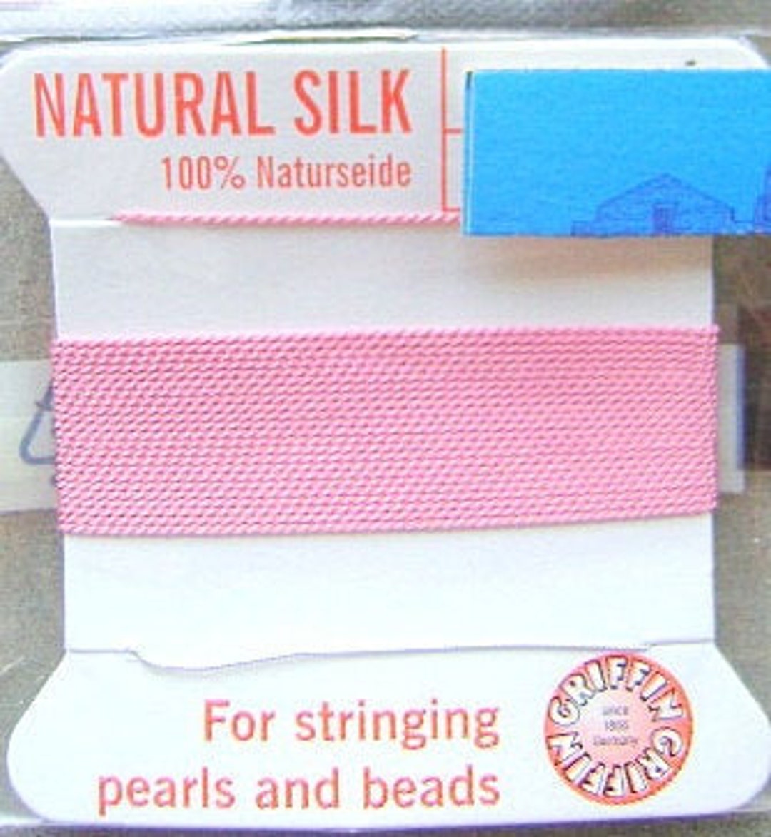 SILK Thread Dark Pink Griffin Needle Choose Size 2 Meter Quality Pearl ...