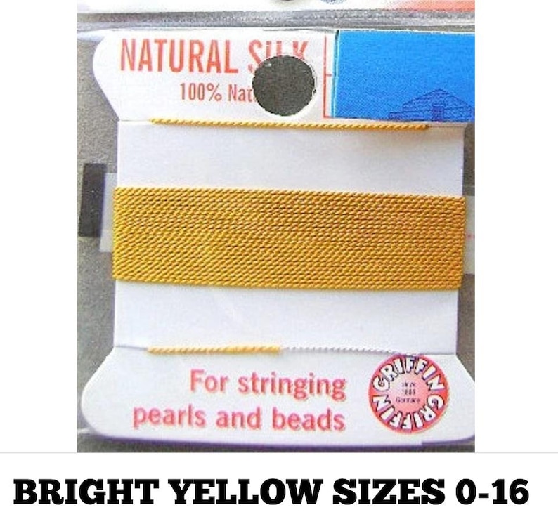 Bright Yellow Griffin Silk Cord: Beading String With Needle - 2 Meter ...