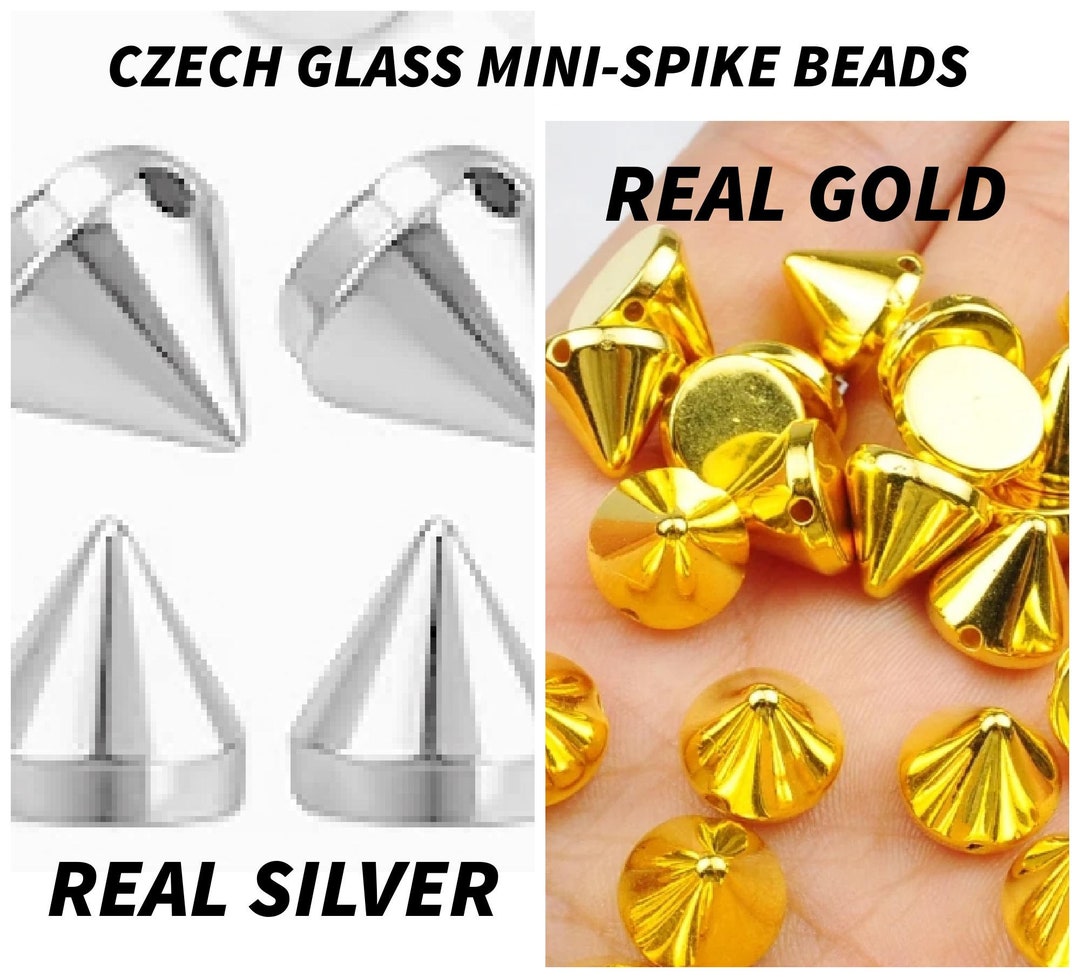GLASS Spikes GOLD or SILVER Czech 4x7mm-5x8mm - Etsy