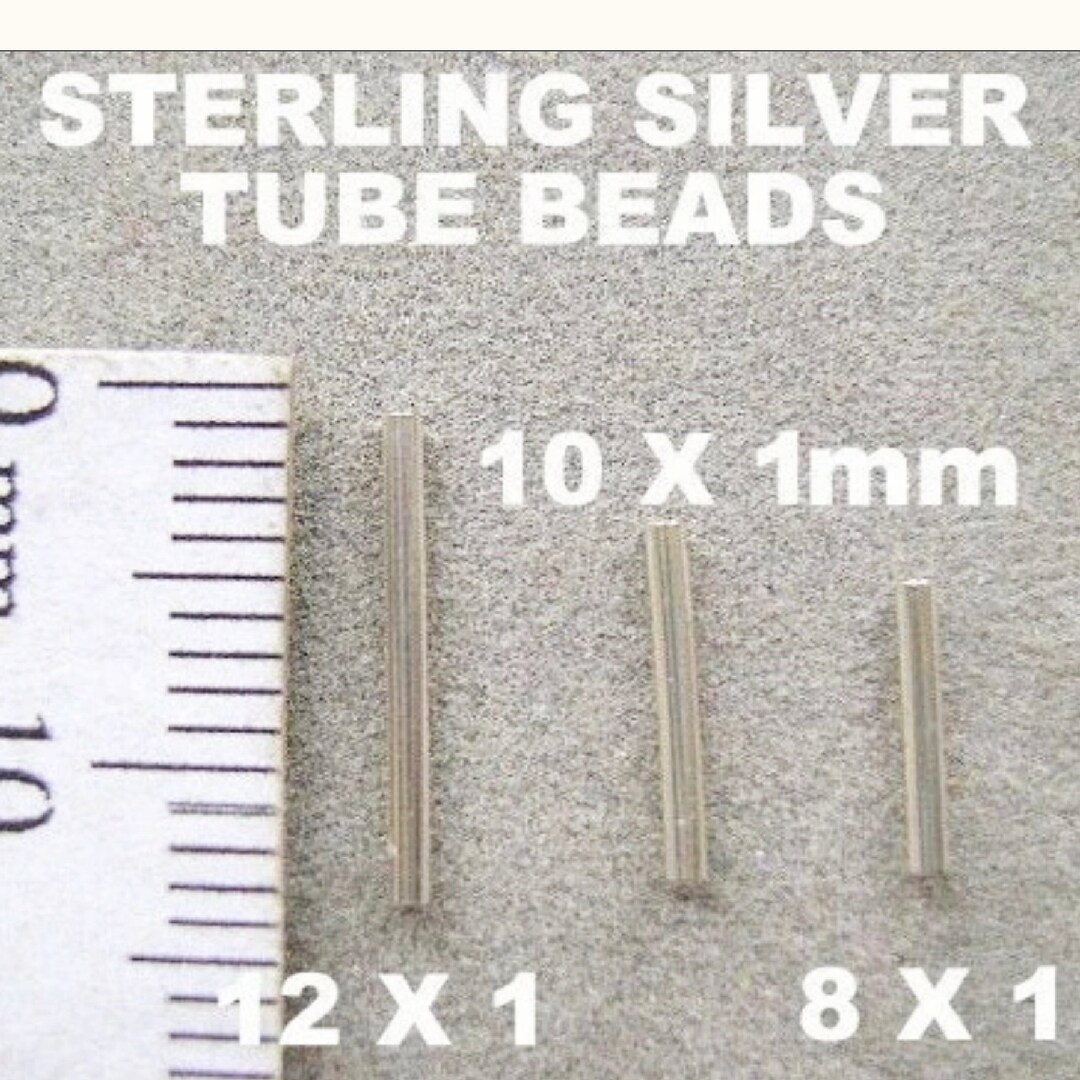 BEAD TUBE Sterling Silver Cylinder Smooth Straight or Curved 10 Pieces ...