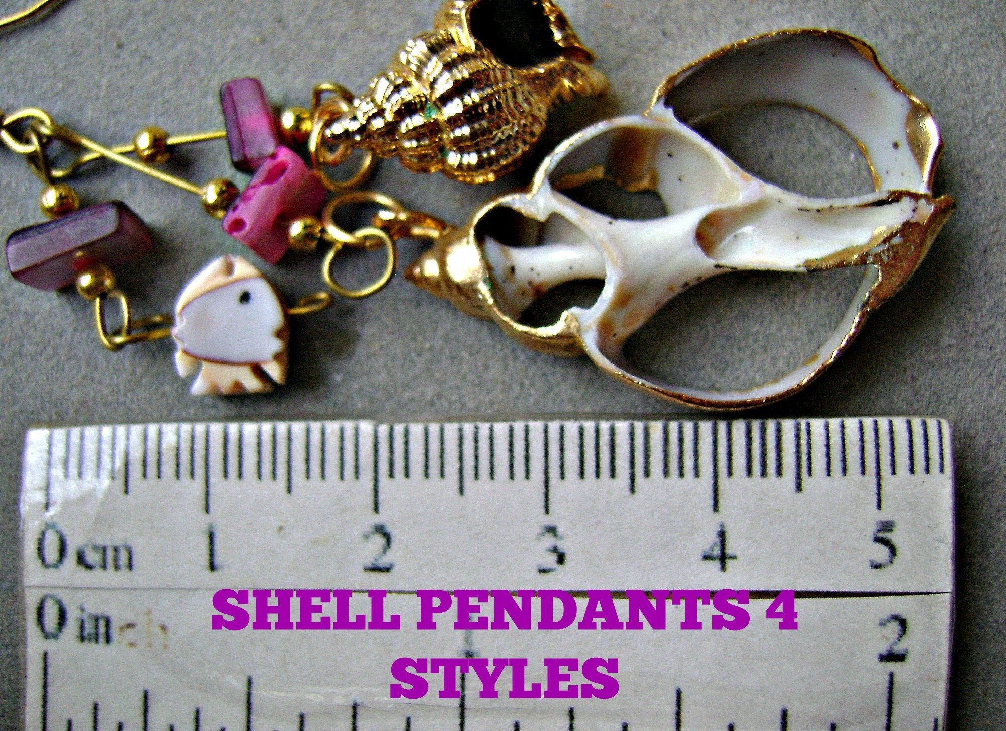 SHELL SLICES w/GOLD Edges 4 Styles and Philippine Shell | Etsy