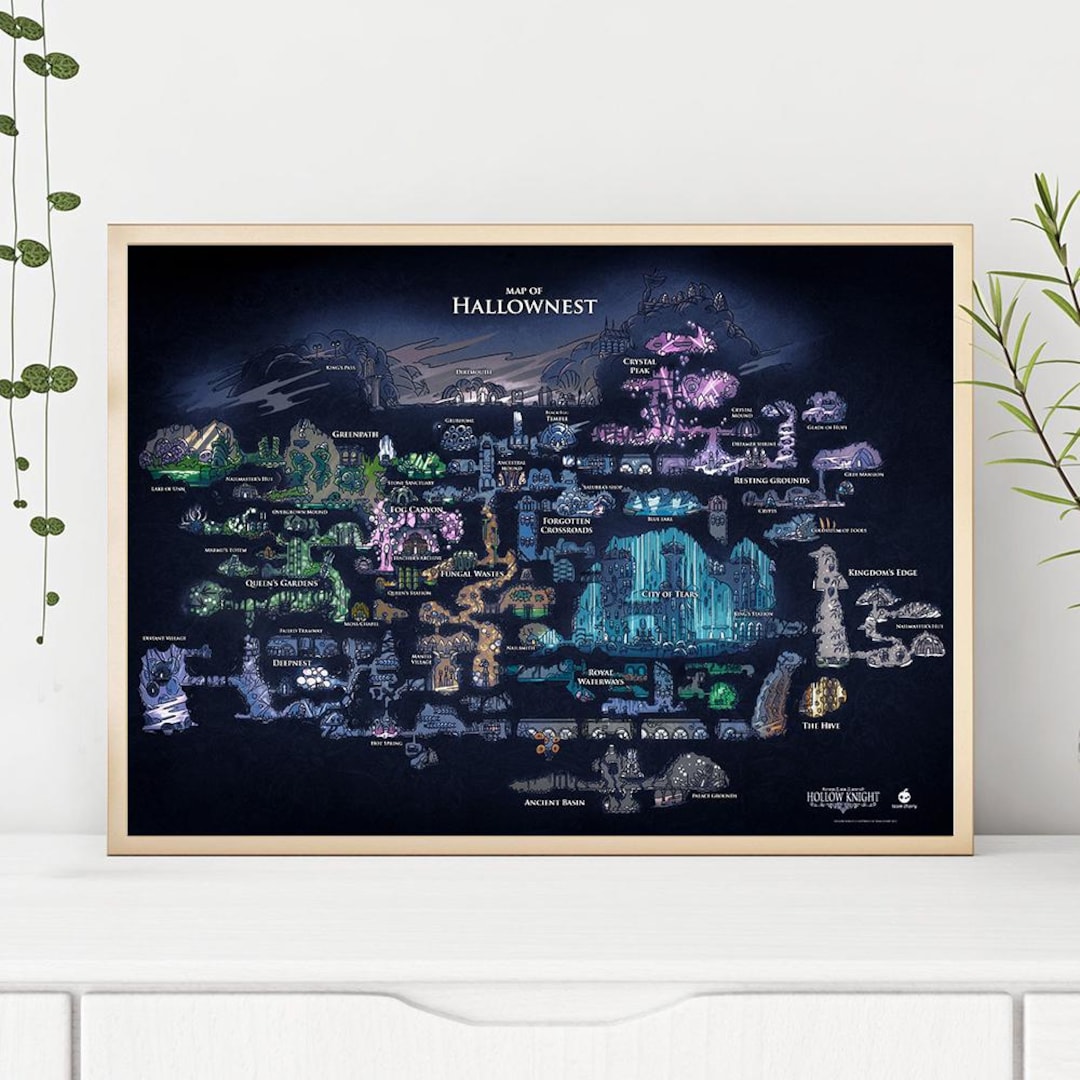 Hollow Knight Map of Hallownest Canvas Print: Gamer Room Wall Art - Etsy UK