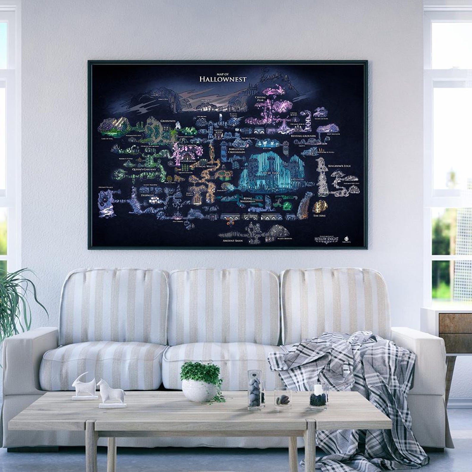 Hollow Knight Map of Hallownest Canvas Print: Gamer Room Wall Art - Etsy