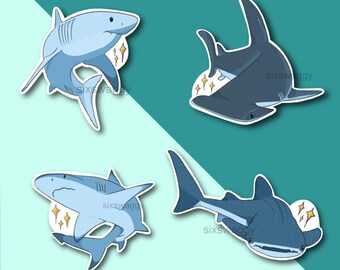 Fruit Shark Sticker Set Water-resistant/waterproof Vinyl Matte Sea Life ...