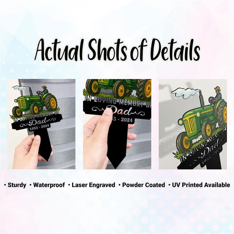 Personalized Tractor Memorial Plaque Stake, Farmer Loss Sympathy Gift ...