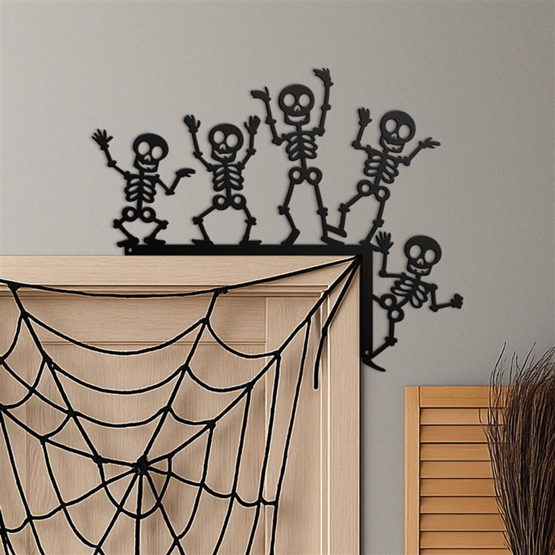 Dancing Skeletons Metal Door Corner Sign, Spooky Halloween Decor - Etsy