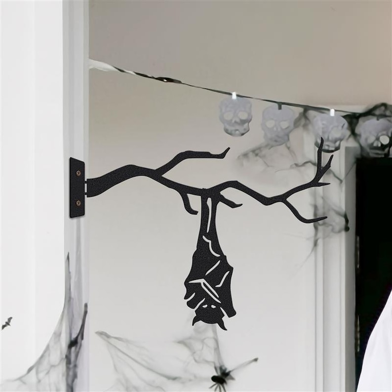 Bat Metal Sign, Halloween Decoration, Spooky Wall Art - Etsy
