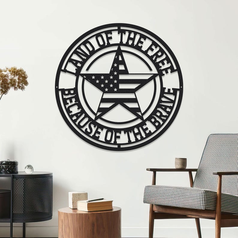 American Flag Metal Wall Art, Patriotic Home Decor - Etsy