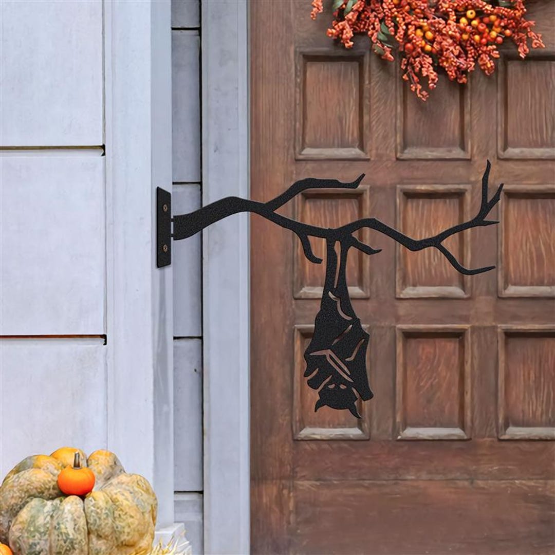 Bat Metal Sign, Halloween Decoration, Spooky Wall Art - Etsy
