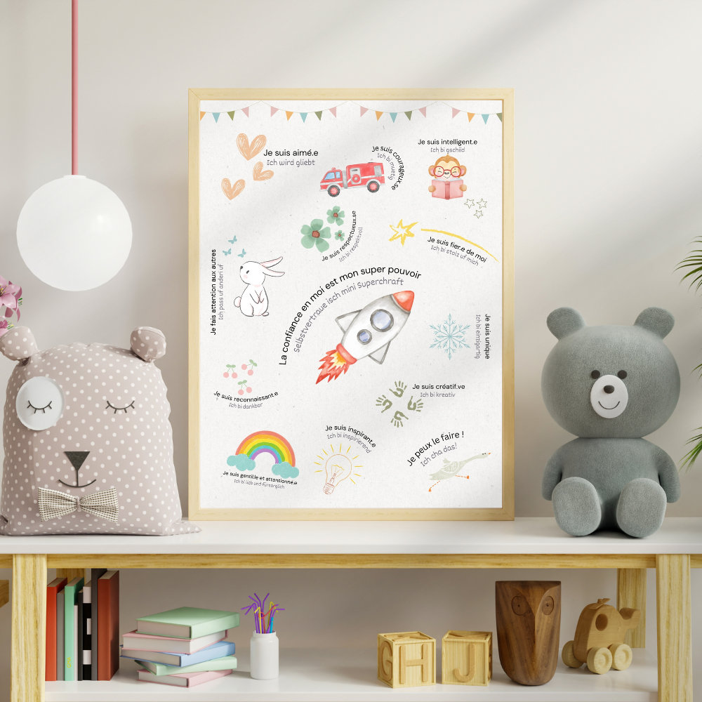 Bilingual Positive Affirmations Poster, French Swiss-german ...