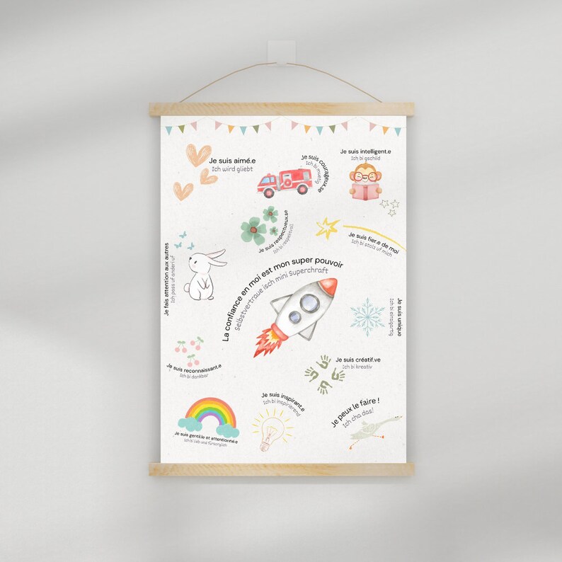 Bilingual Positive Affirmations Poster, French Swiss-german ...