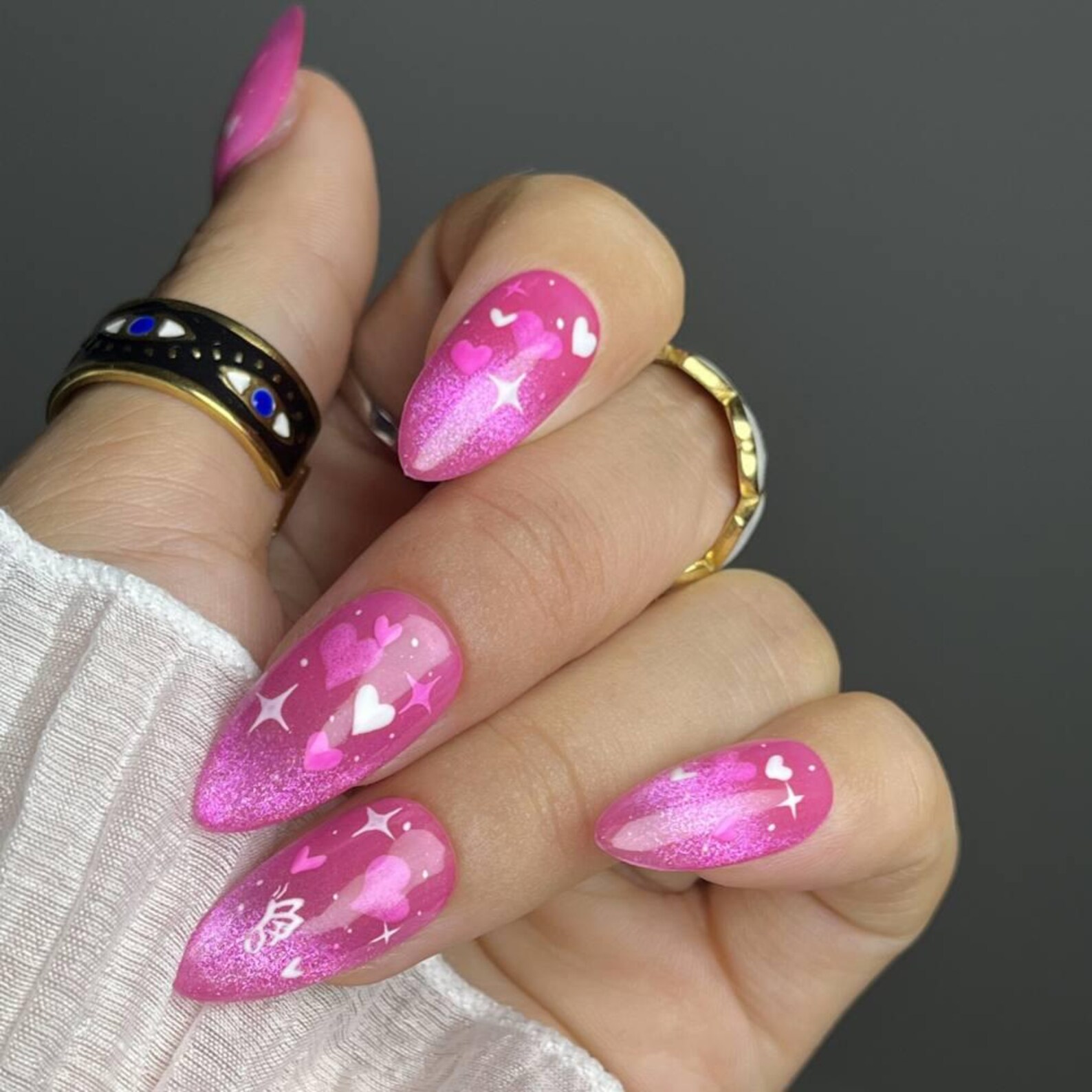 Upgraded Security Hold Handmade Press on Nails Heart, Starburst, and ...