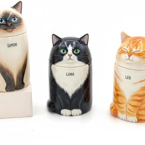 Custom Cat Urn – Hand-painted Pet Memorial | Personalized Ceramic Pet ...