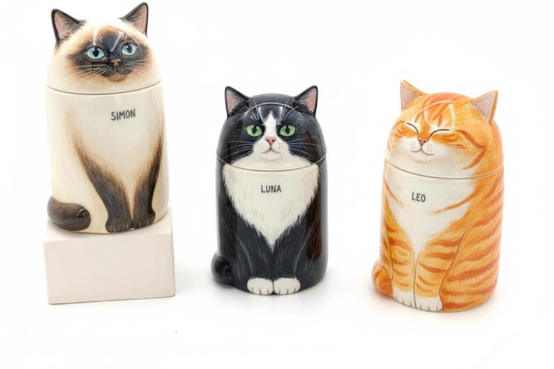Custom Cat Urn – Hand-painted Pet Memorial | Personalized Ceramic Pet ...