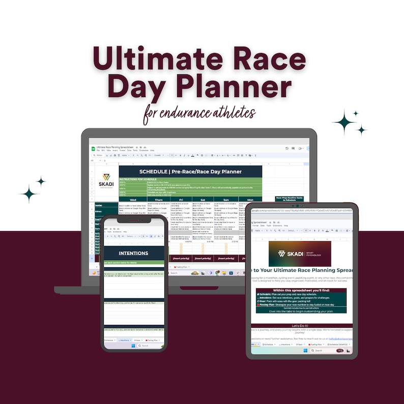 Ultimate Race Day Spreadsheet Planner for Endurance Athletes - Etsy
