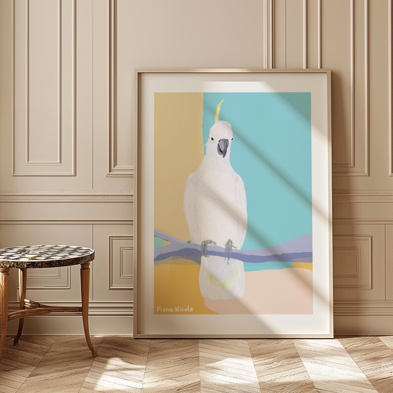 Cockatoo Poster: Original Artwork Sulfur-crested Cockatoo Digital ...