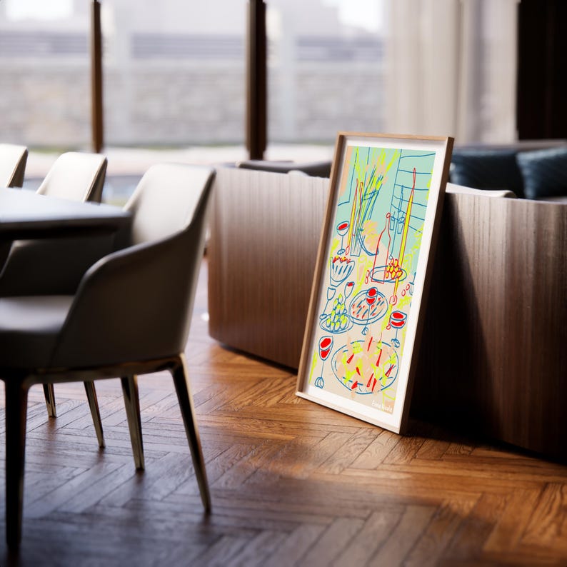 Tablescape Poster: Original Artwork Hand-illustrated Digital Download ...