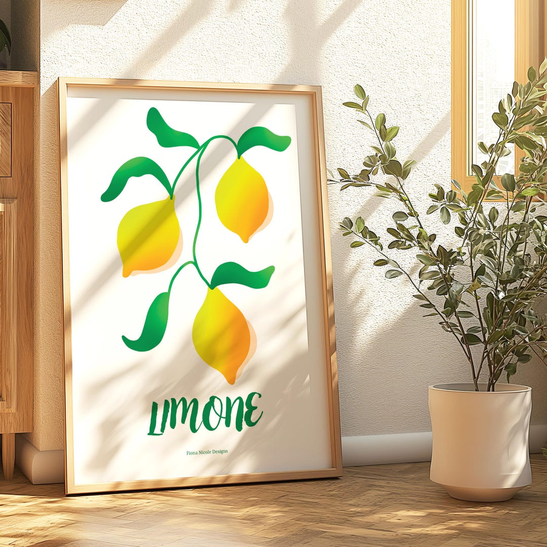 Limone Poster: Hand-illustrated Digital Download Italian Kitchen Decor ...