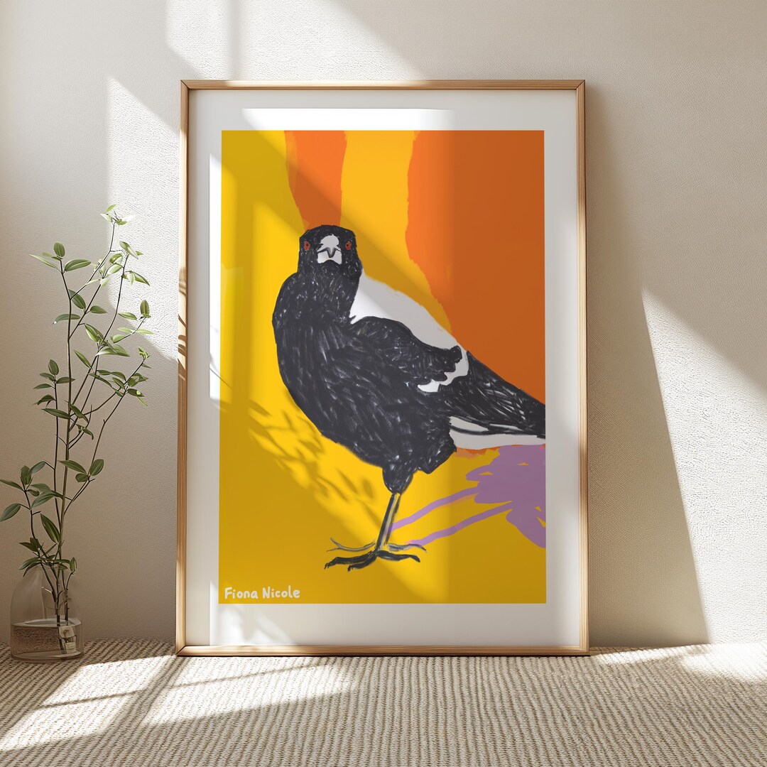 Colourful Magpie Poster: Original Artwork Hand-illustrated Digital ...