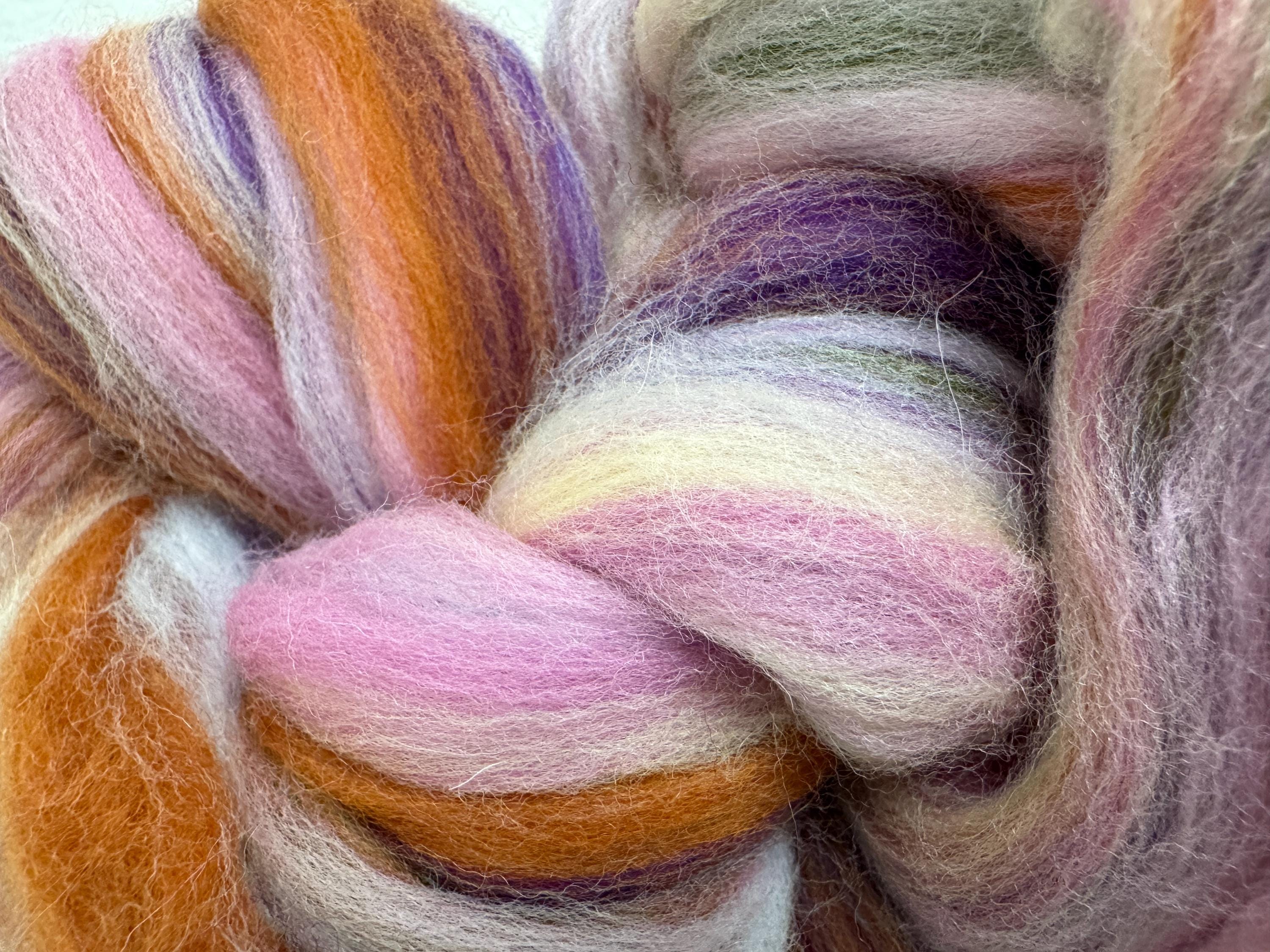 Mixed Colors Merino Wool Roving: Needle Felting, Spinning Fiber (21.5 ...