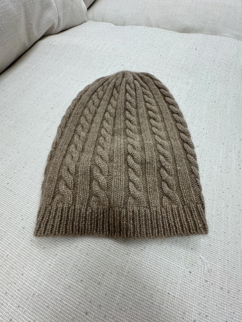 100% Cashmere- Handmade Knit -women Natural Warm Knitted Hat Beanies - Etsy