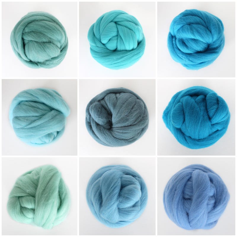 Blue Merino Roving Wool - Etsy