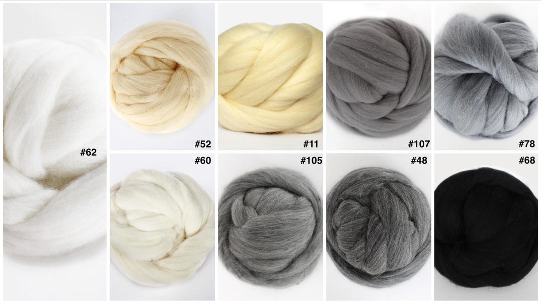 100% Merino Wool Roving/felting Tops/spinning Tops/neutral Series/10 ...