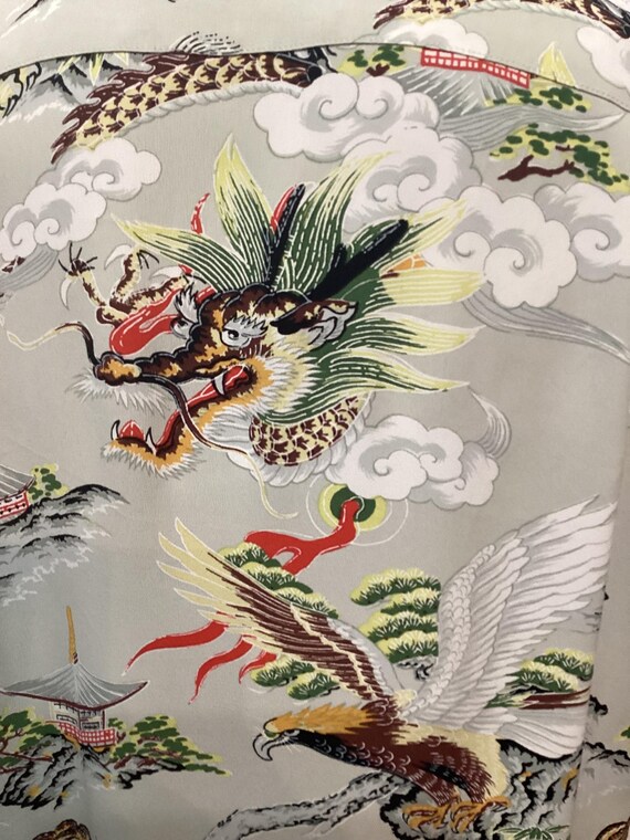 1940s vintage reproduction tiger and dragon print ray… - Gem