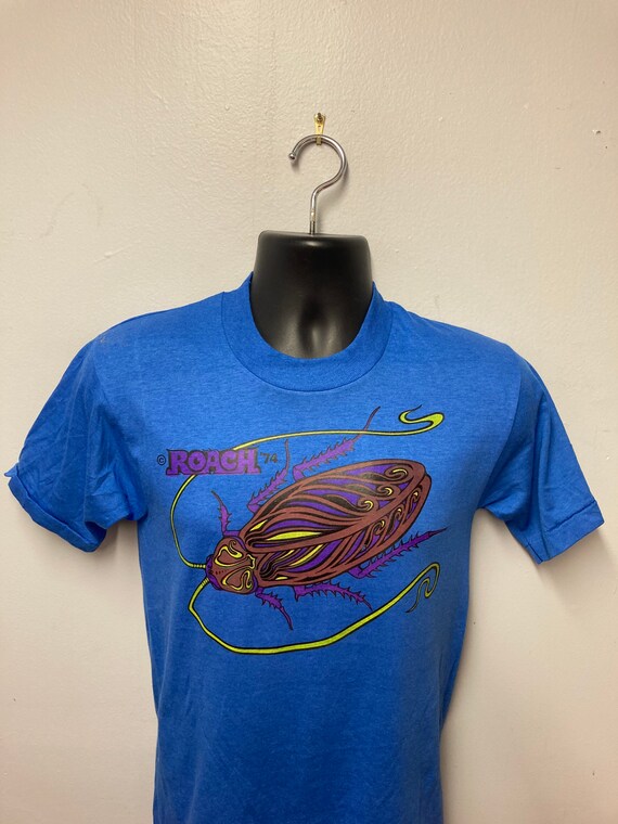 Vintage 1974 original Roach decal tee screen stars S … - Gem