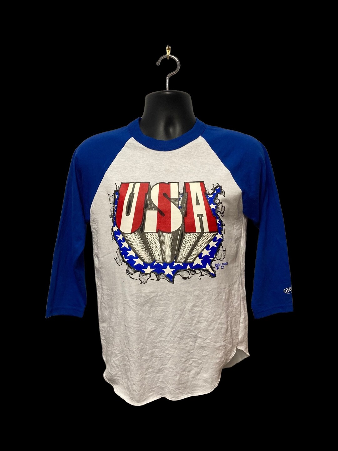 Vintage Original 1971 Usa" Graphic Decal Baseball Jersey T-shirt. Rawlings Size Small E224 - Etsy