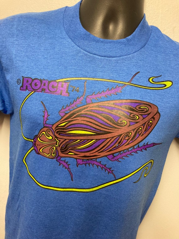 Vintage 1974 original Roach decal tee screen stars S … - Gem