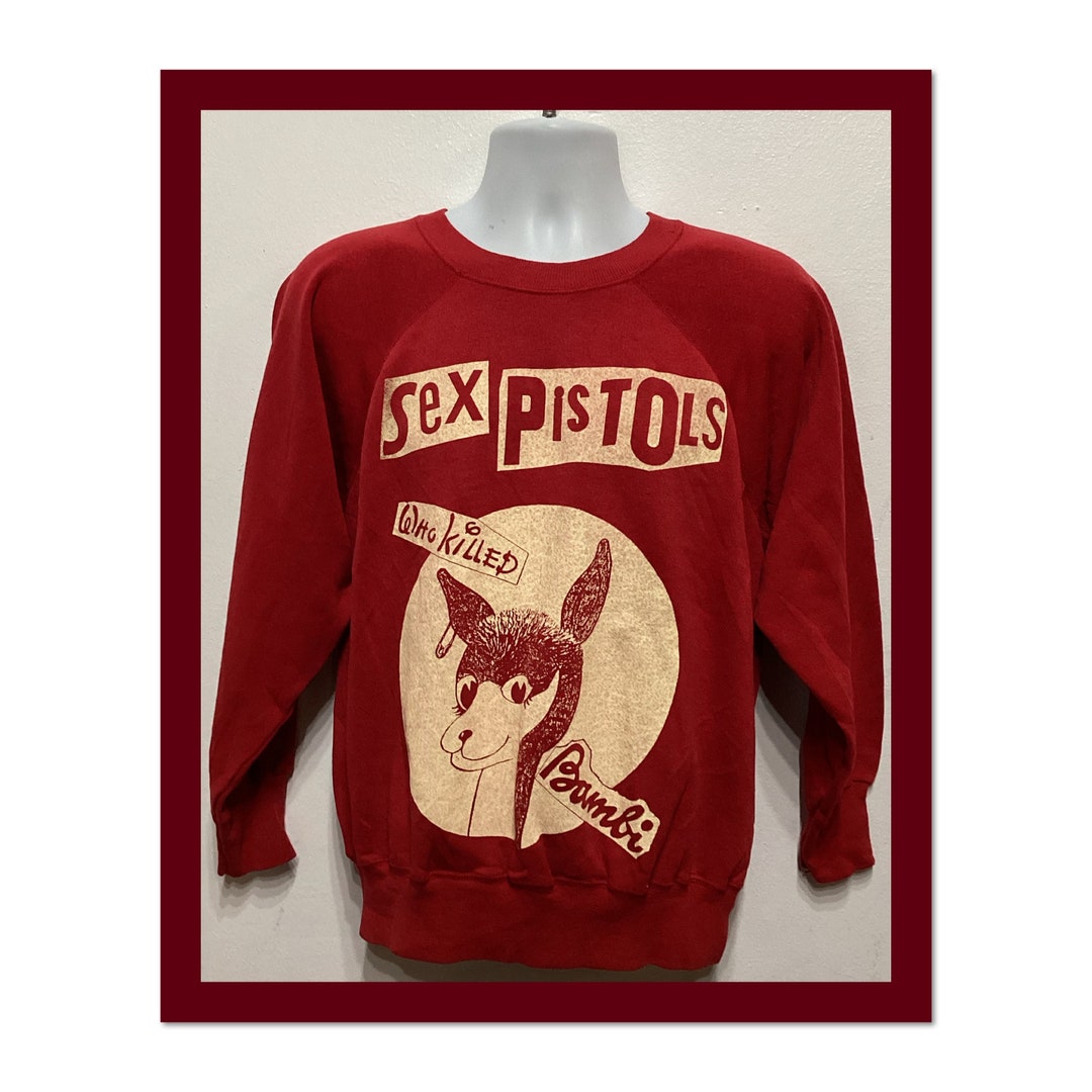 Vintage Printed Punk Rock Sweatshirt sex Pistols Who Killed Bambi. Size ...