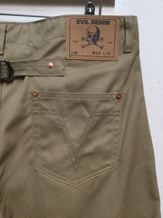1920s vintage reproduction chinos by Evil Denim - Gem