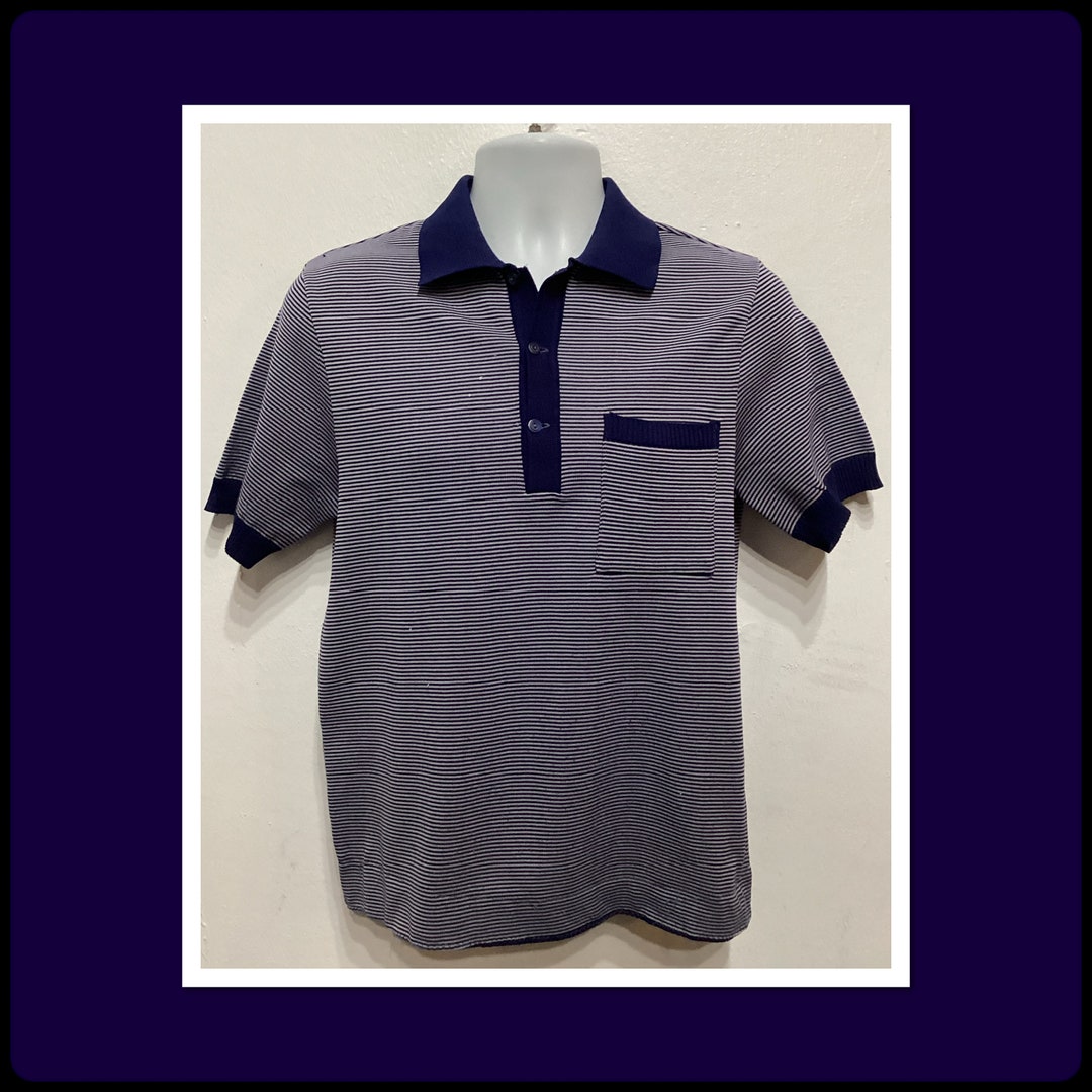 Vintage 1960s/70s Two Tone Banlon Knit Shirt. - Etsy