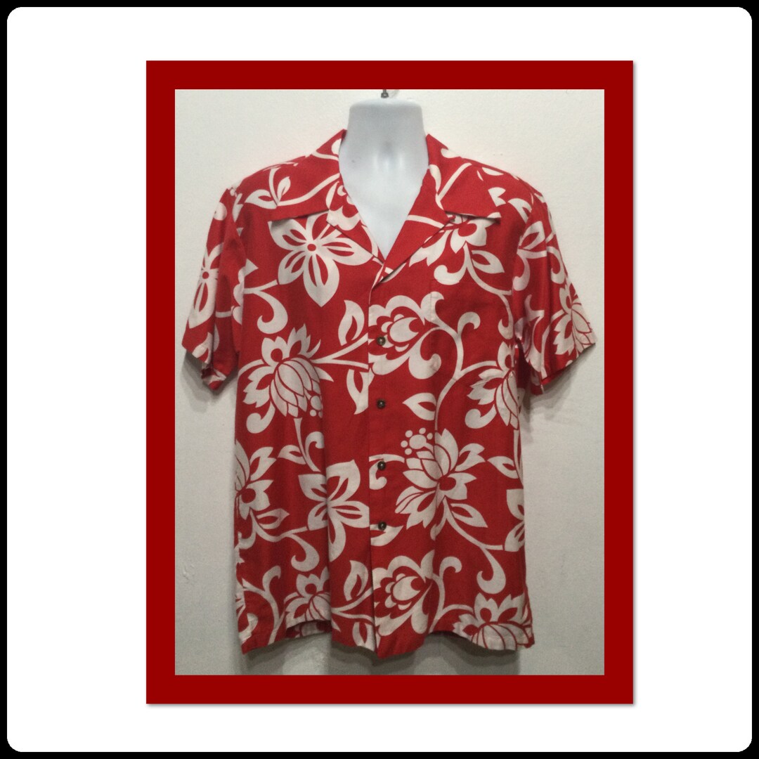 Vintage 1960s Hawaiian Tiki Shirt Made for Kimo's Polynesian Shop, Size ...