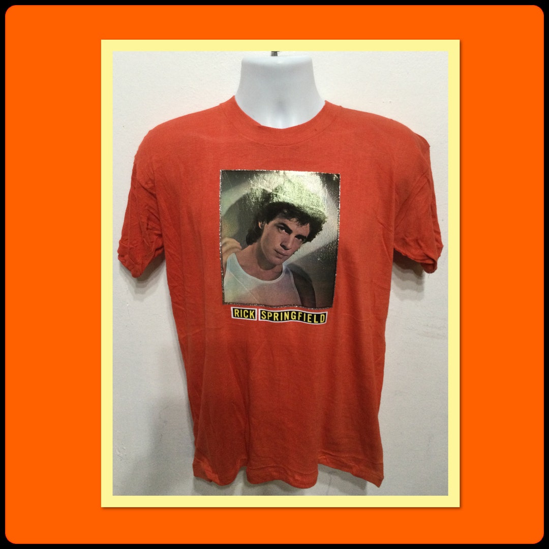 Vintage 1980’s Rick Springfield Decal Cotton T-shirt. Size Large - Etsy
