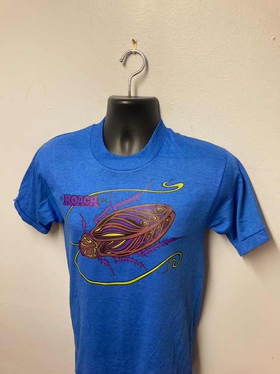 Vintage 1974 original Roach decal tee screen stars S … - Gem