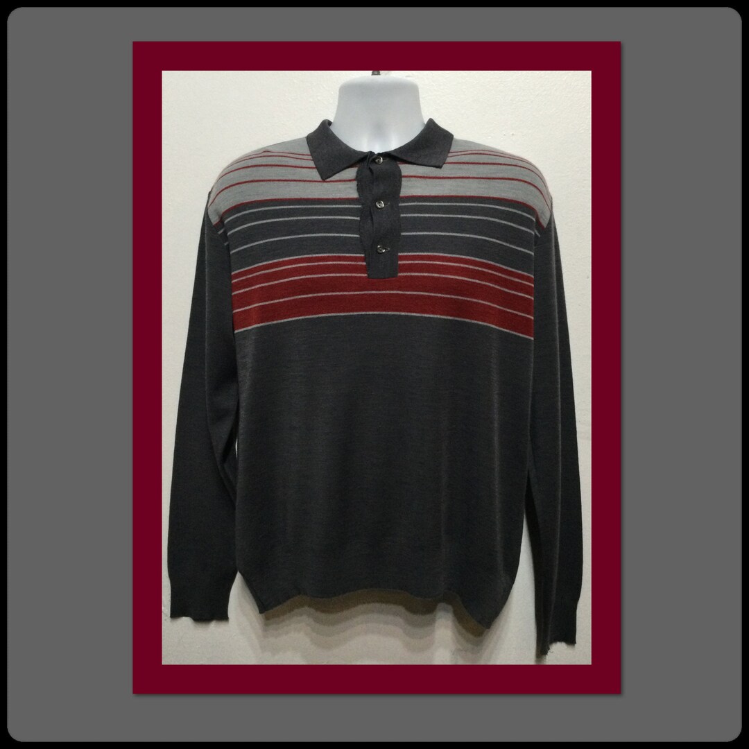 Vintage Tri Tone Long Sleeve Banlon Style Knit Shirt by Damart - Etsy