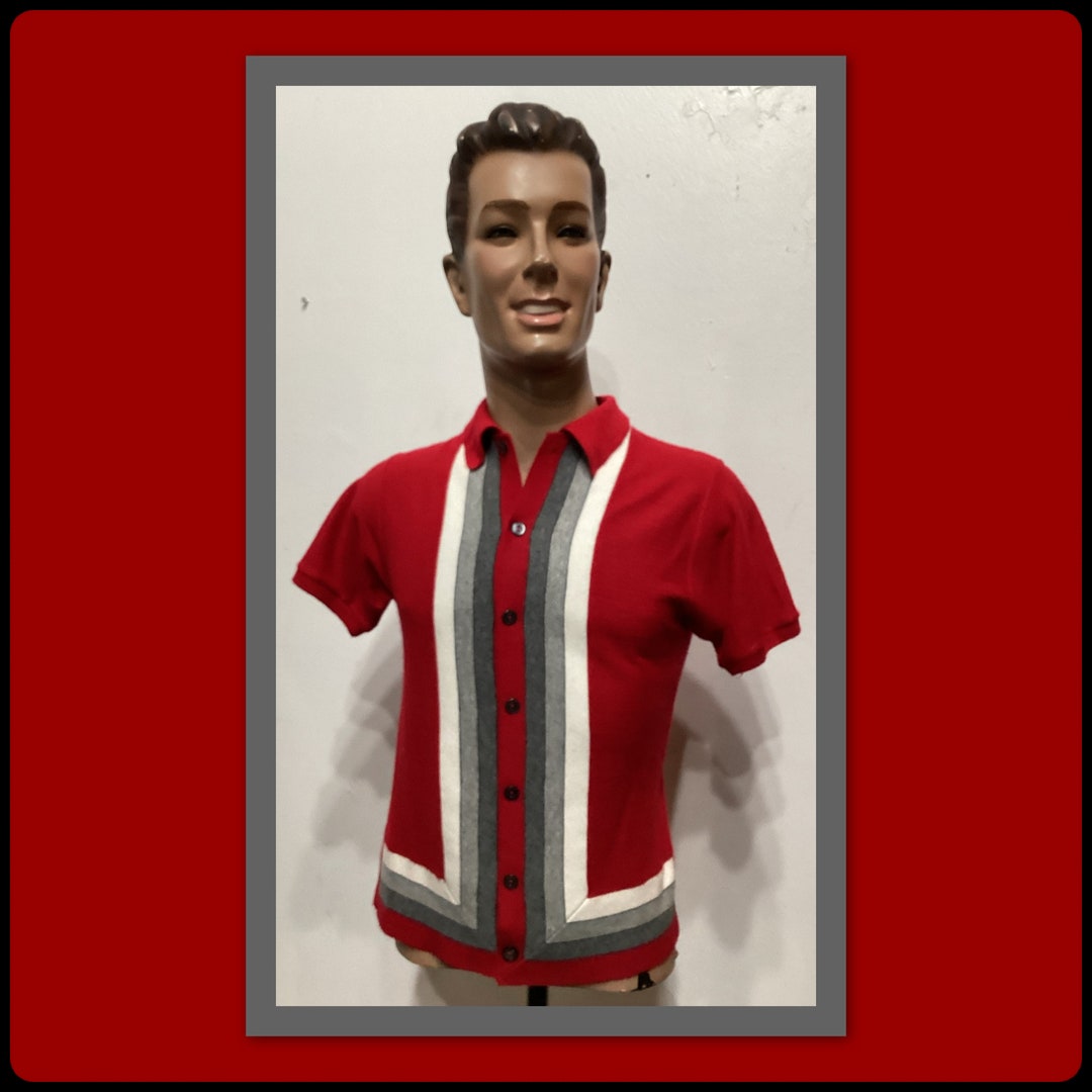 Vintage 1950s Two Tone Banlon Knit Shirt by Campus. Size Medium - Etsy