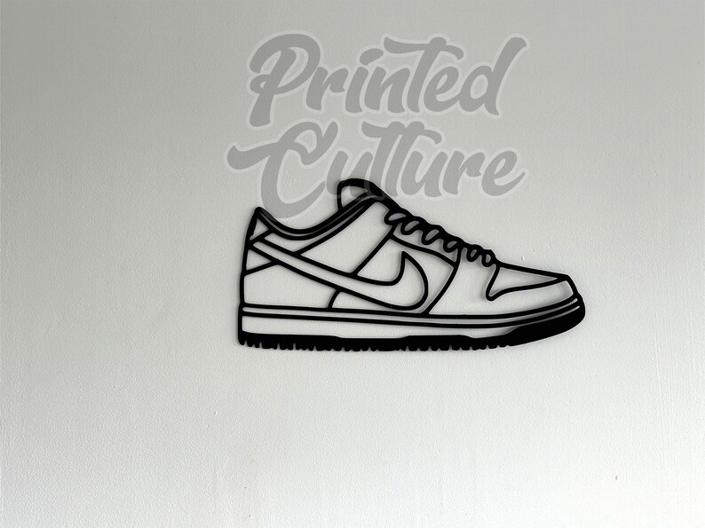 Dunk Inspired Silhouette 3D Printed Wall Art, Sneakerhead Gift ...