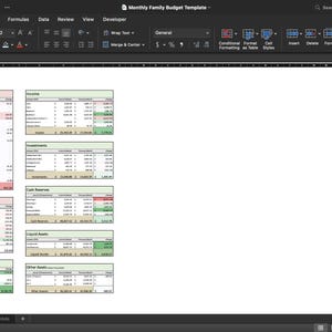Monthly Budget Template W/ Change Over Time - Etsy