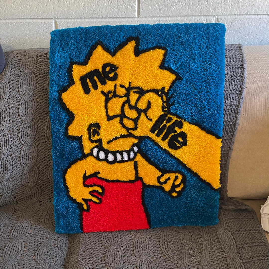 Handmade Lisa Simpson Wall Rug | Unique Simpsons-inspired Home Decor - Etsy