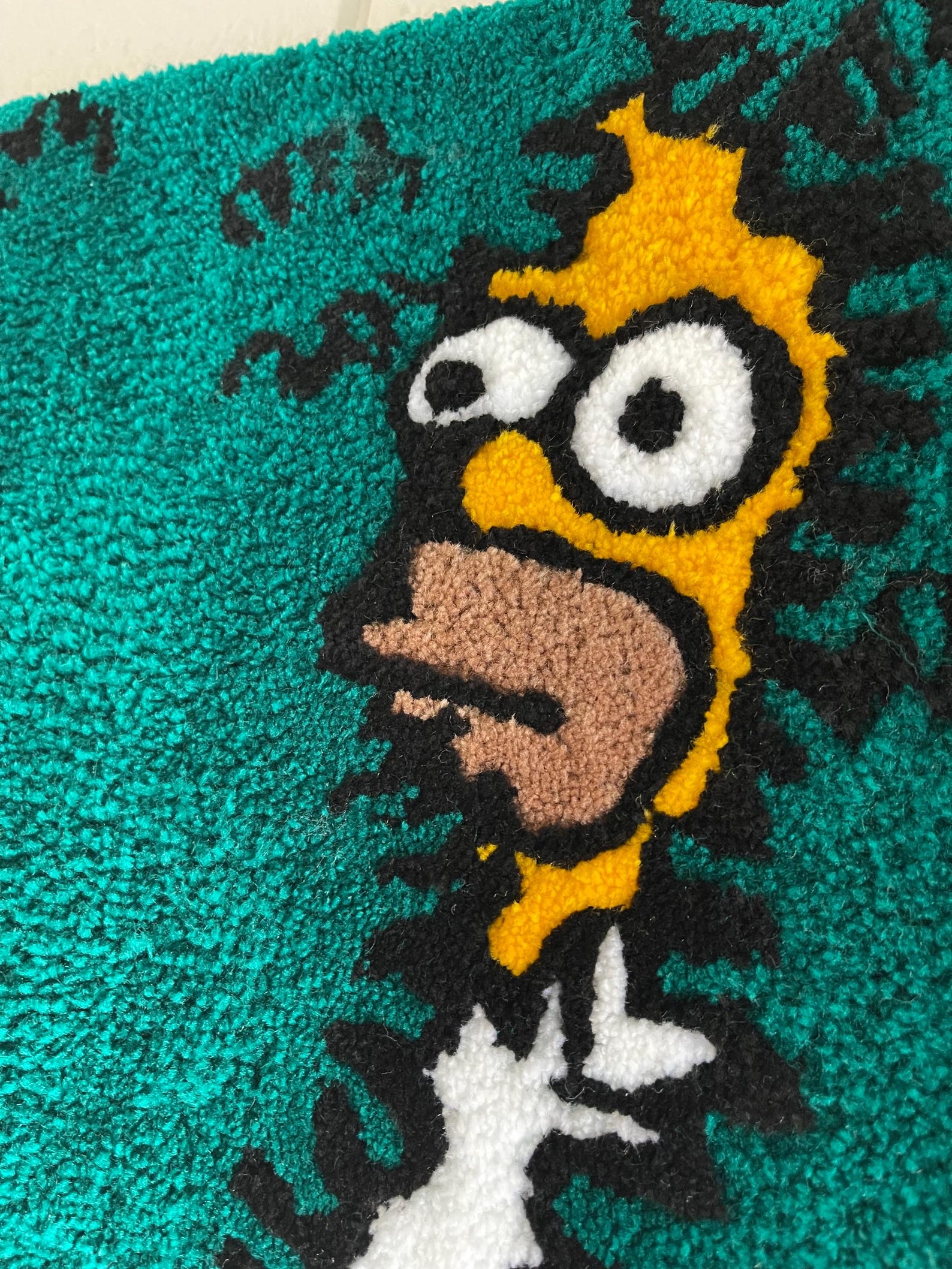 The Simpsons Homer Wall Hanging Rug - Homer Hiding in the Bushes Scene ...