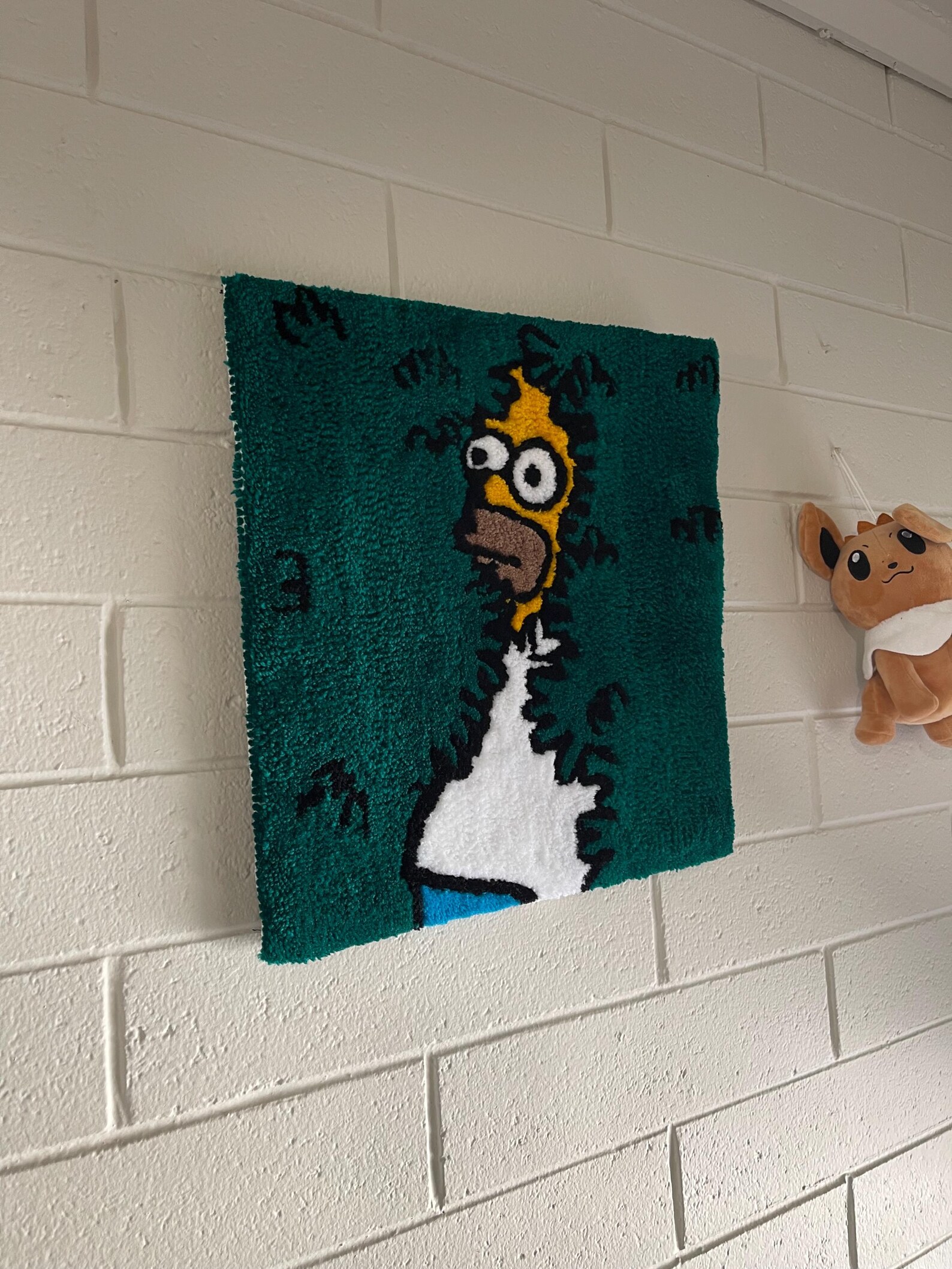 The Simpsons Homer Wall Hanging Rug - Homer Hiding in the Bushes Scene ...