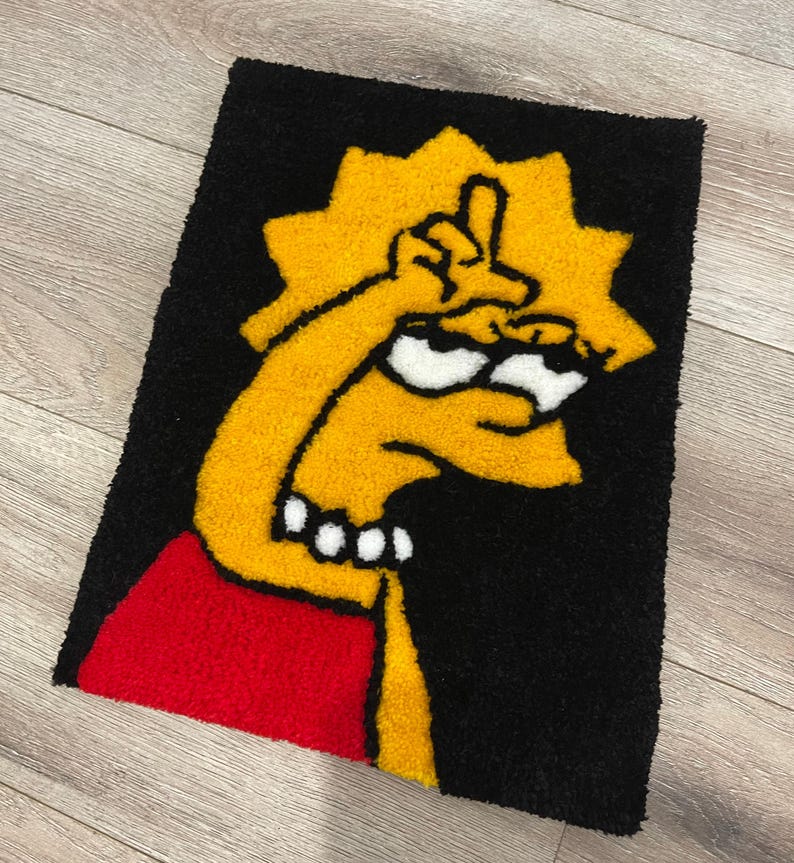 Lisa Simpson Handmade Wall Rug – Unique Simpsons-inspired Decor - Etsy