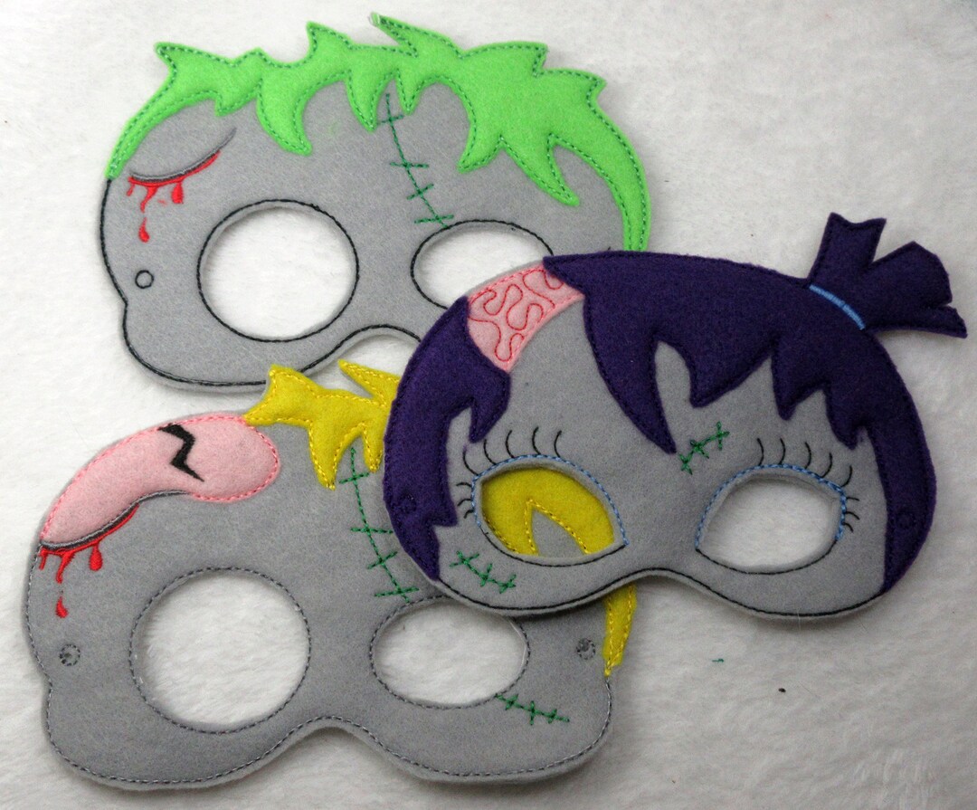 Handmade Felt Zombie Mask, Costume Dress Up, Adult and Child Sizes - Etsy