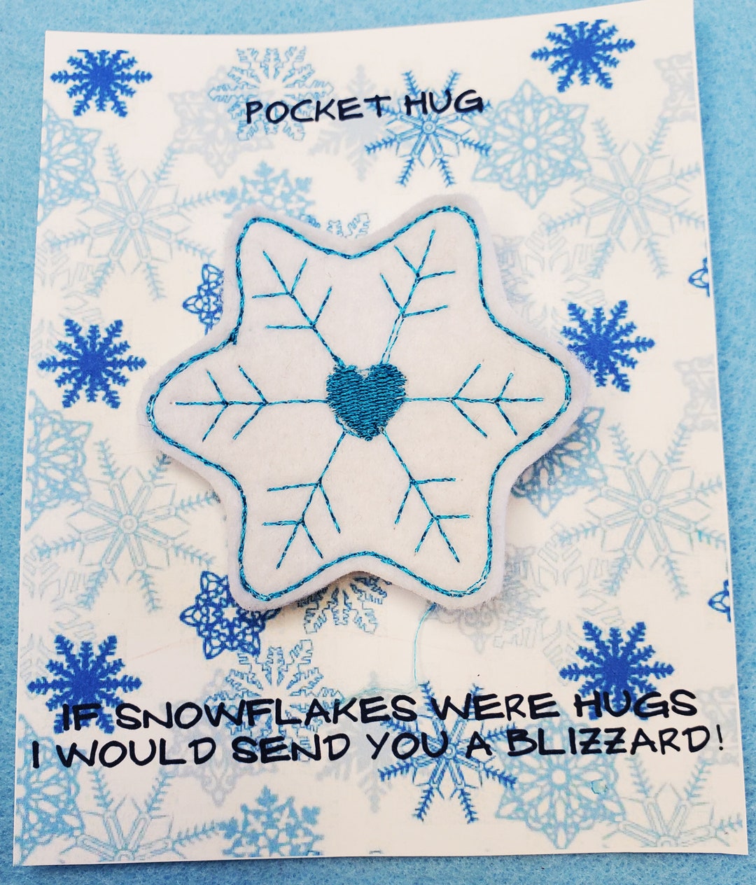 Snowflake Hugs Cards With Feltie Token, Eyelet or Keychain - Etsy