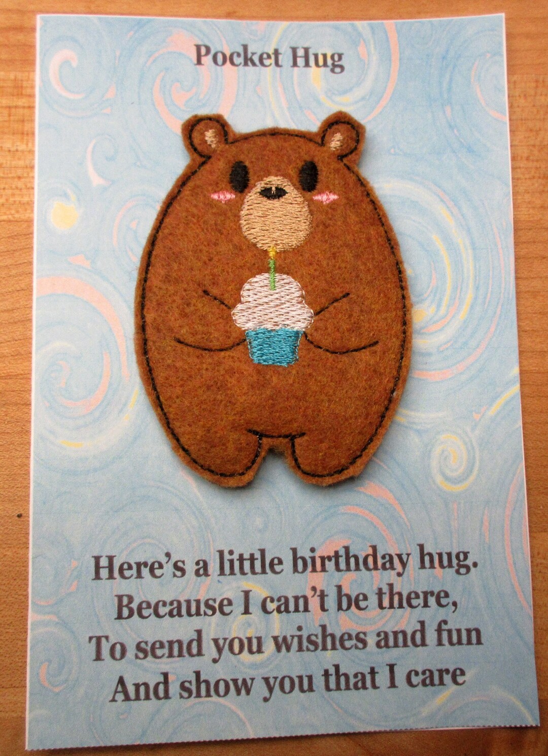 Birthday Bear Hug Card With Bear Token or Unicorn Hug Card With Finger ...