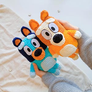 Patrón amigurumi bluey y bingo, patron crochet bluey, perro amigurumi ...